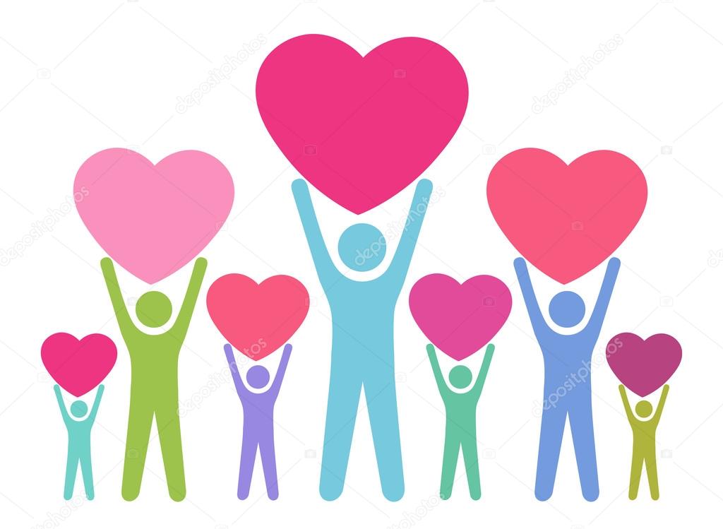 Pessoas de todo o mundo a dar o seu conceito de amor Vetor de ©anamad ...