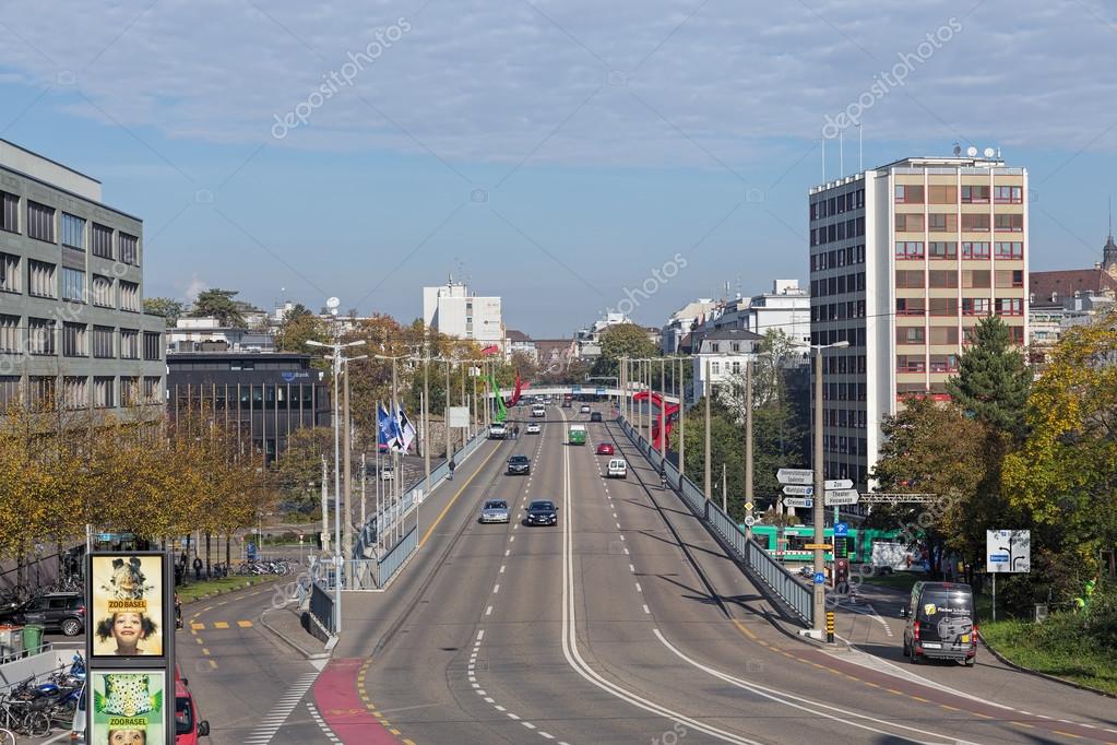 Basel, view along the Heuwaage-Viadukt viaduct — Stock Editorial Photo ...