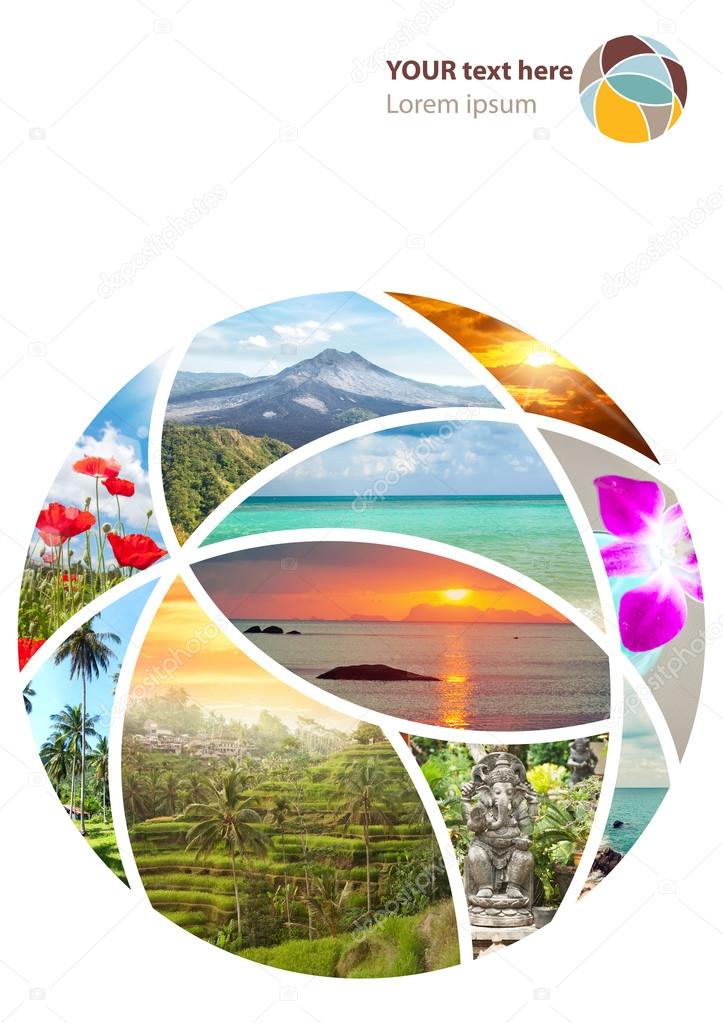Travel collage. Can be used for cover design, brochures, flyers. Stock ...
