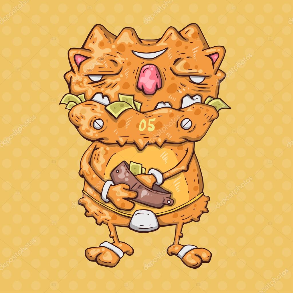 Cartoon monster eats money Stock Vector Image by ©hiro-hideki #112868760