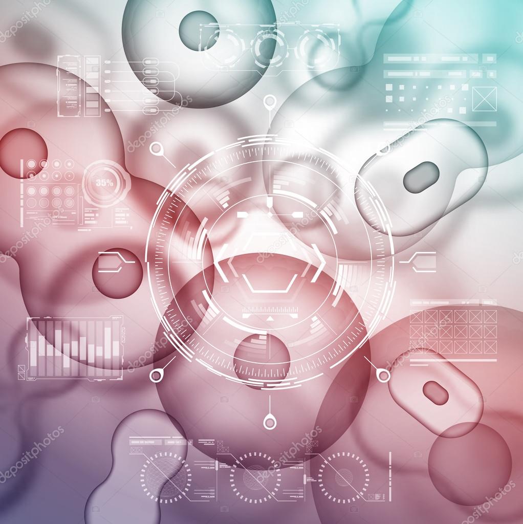 Cell background with futuristic interface elements Stock Vector by ...