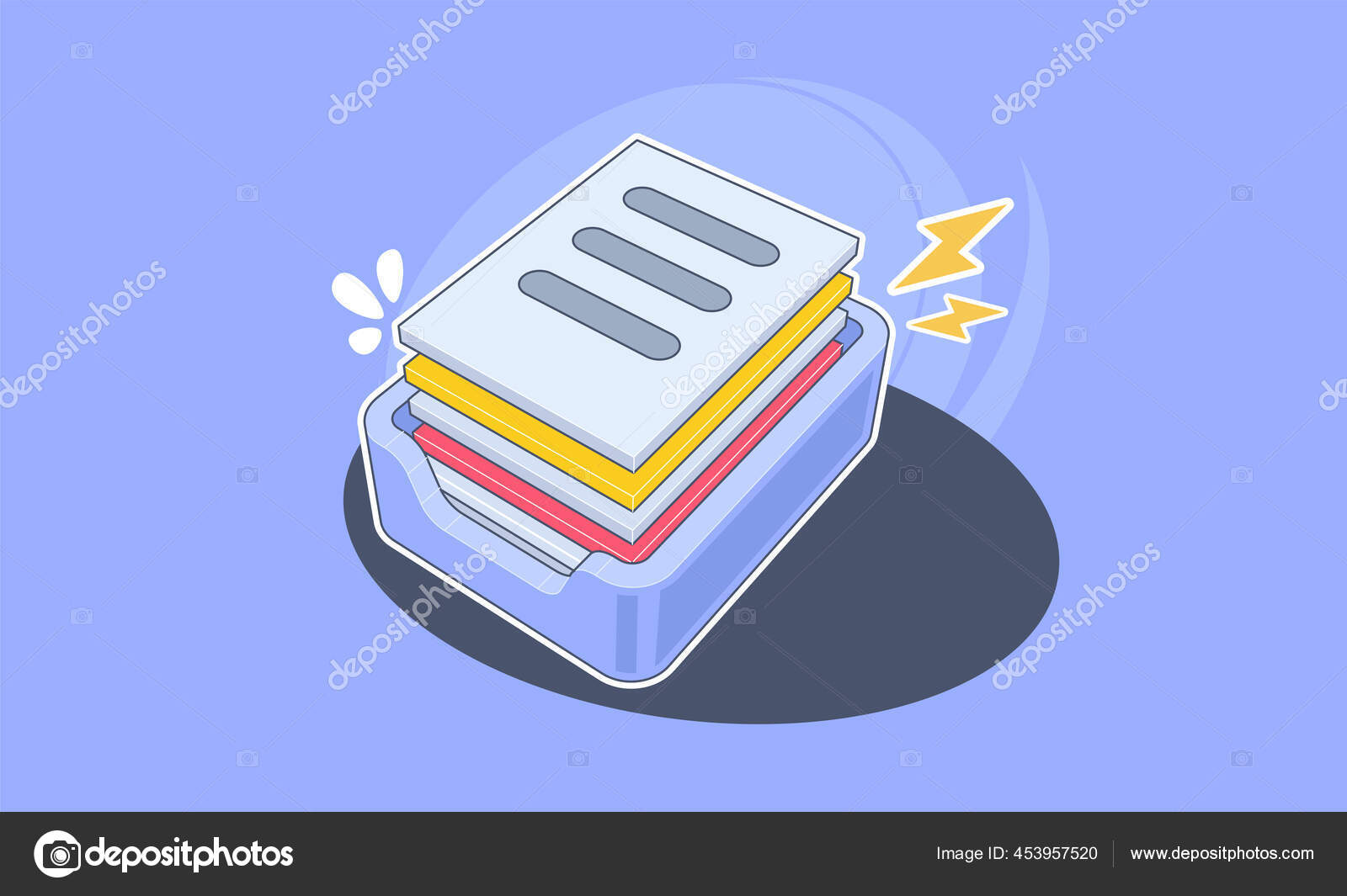Folder Documents Yellow Background Vector Illustration Cartoon Style ...