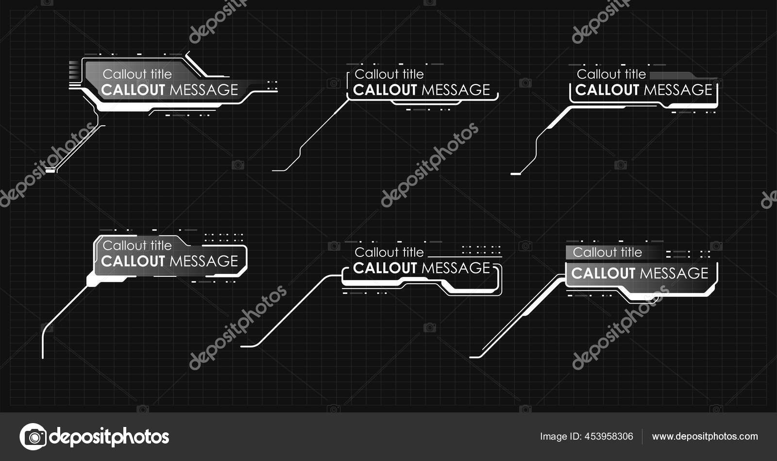 Callouts Titles Hud Style Interface Elements Gui Info Boxes Hud Stock ...