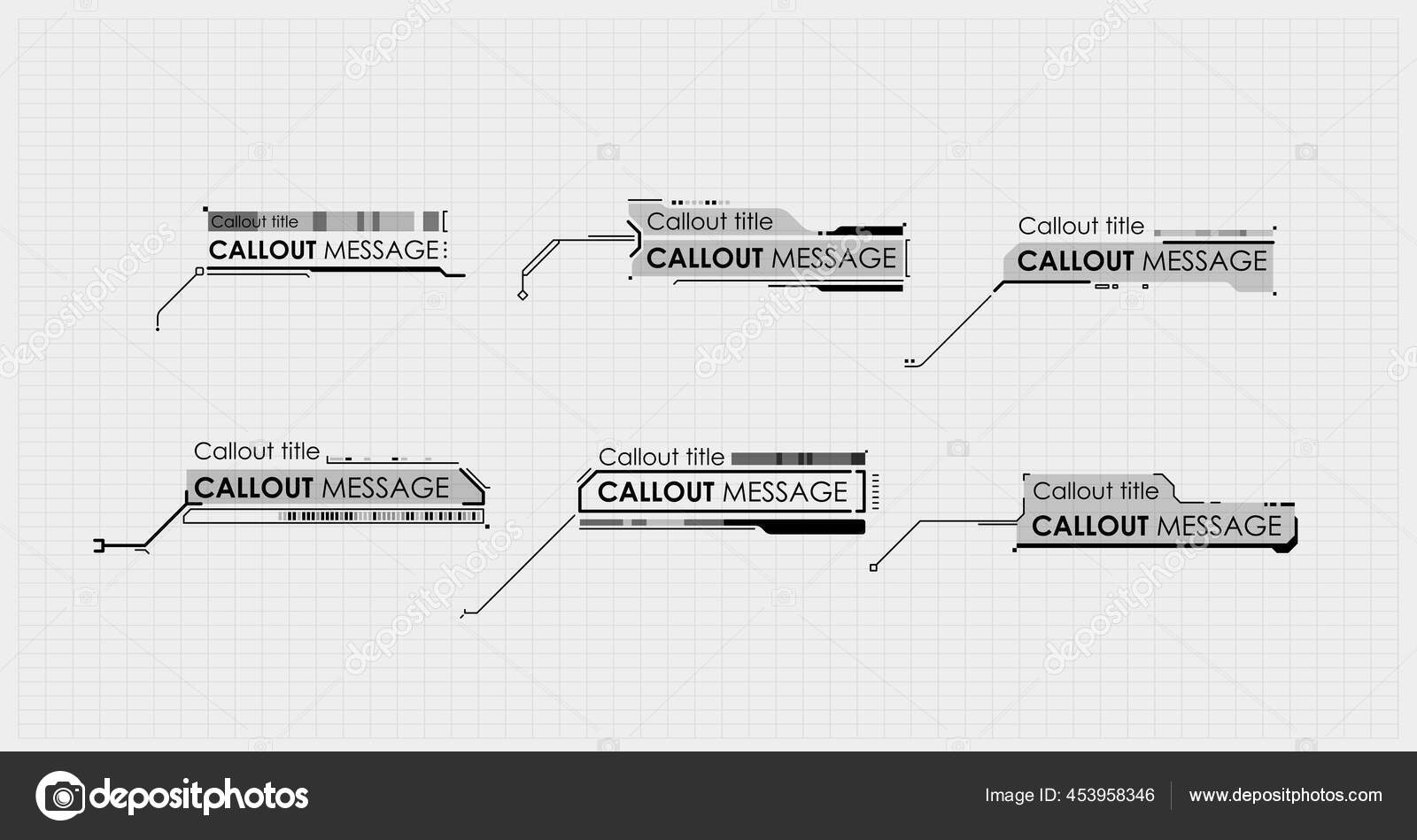 Callouts Titles Hud Style Interface Elements Gui Info Boxes Hud Stock ...