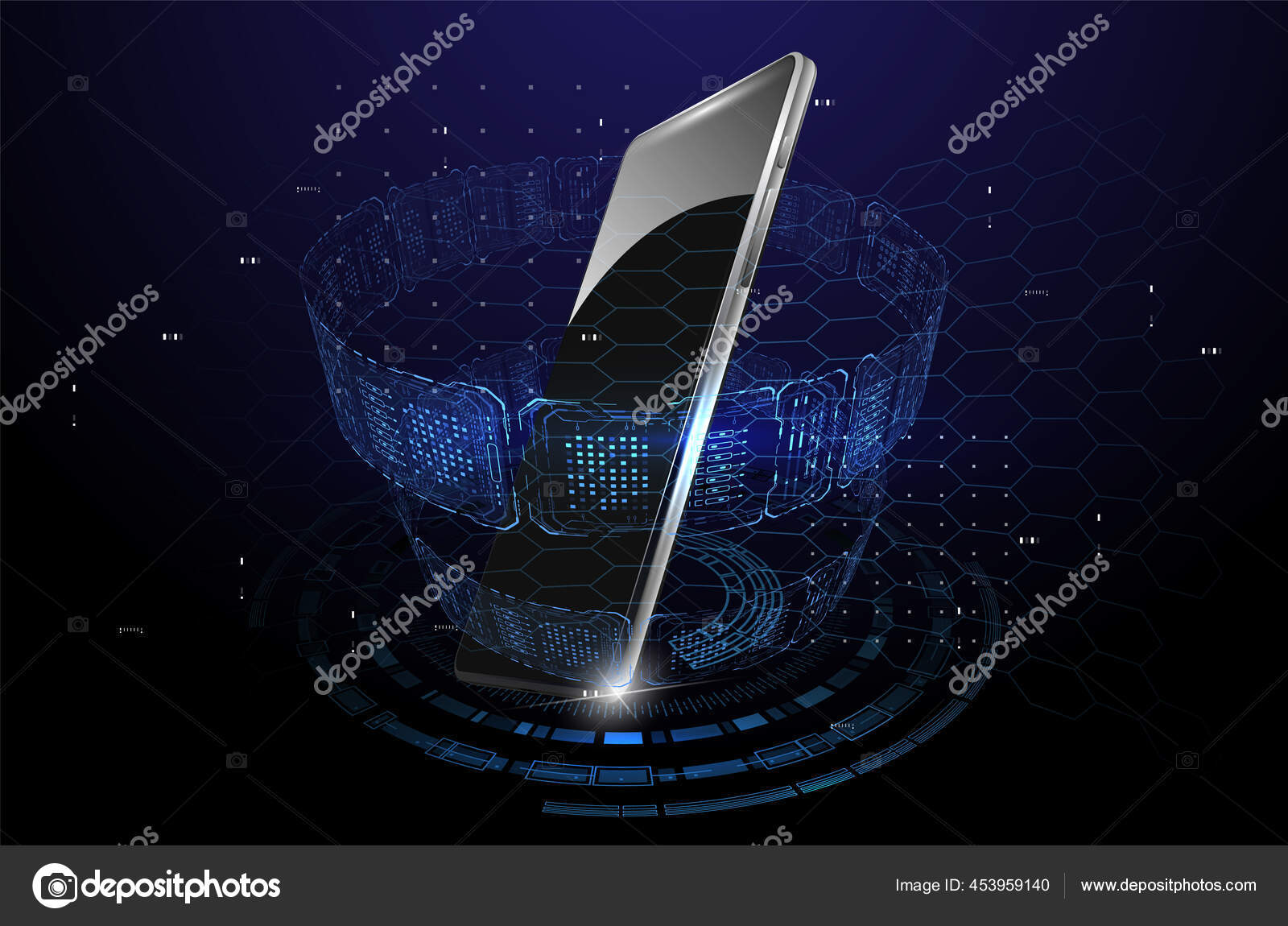 Smartphone Hud Elements Hologram Mobile Phone Hud Interface Kit ...