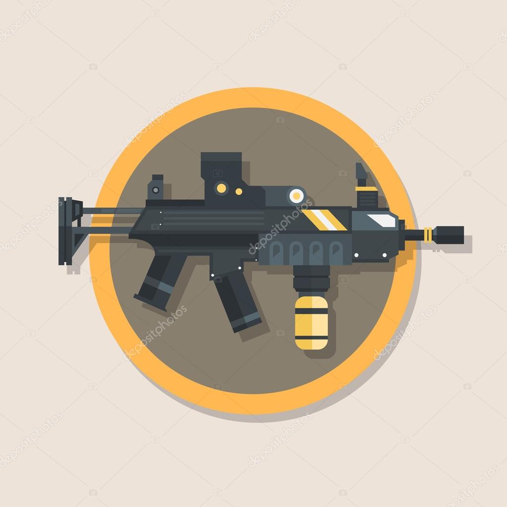 Icon of machine gun Stock Vector Image by ©hiro-hideki #63402031