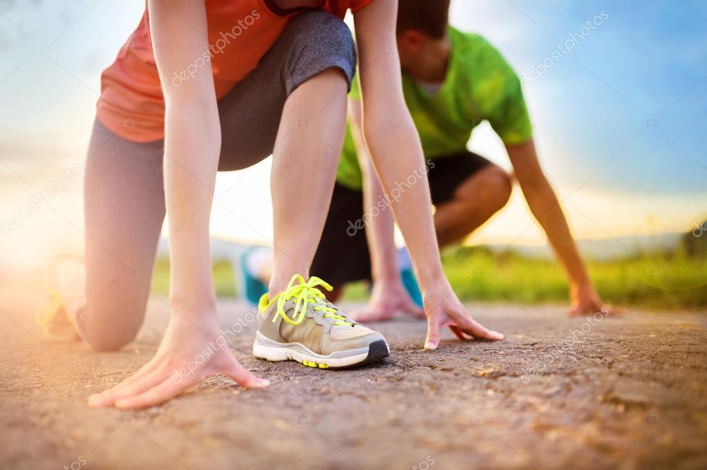 Joggers ready to start running — Stock Photo © halfpoint #52373305