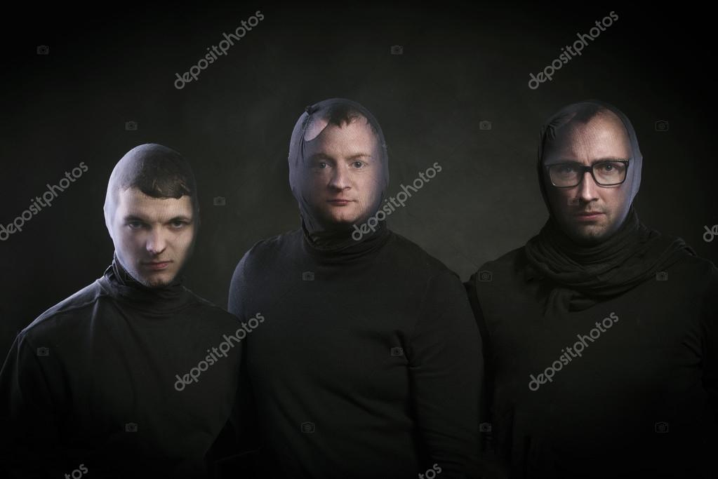 Three thieves in balaclavas looking at camera — Stock Photo © halfpoint ...