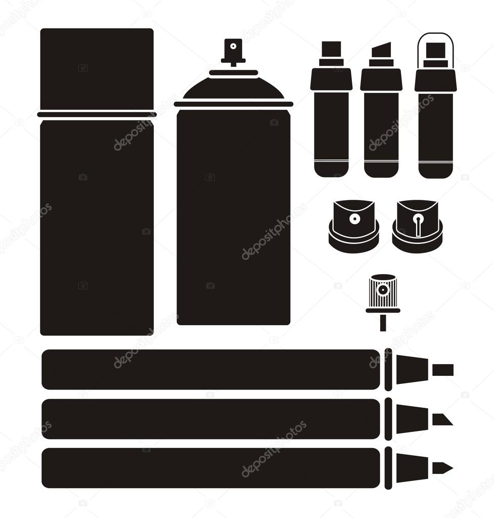 Graffiti tools - silhouettes Stock Vector Image by ©yellomello #65399665