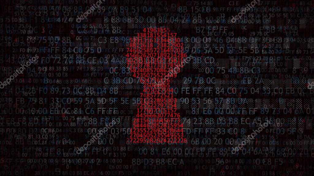 Concepto de seguridad: código hexadecimal y código binario en la cerradura. ciberseguridad 2025
