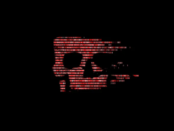Skull made of binary code. Hacker, cyber war symbol. — Stock Photo ... Skull made of binary code. Hacker, cyber war symbol. — Stock Photo ...