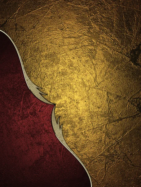 Grunge gold background with red corner with gold trim. Design template ...