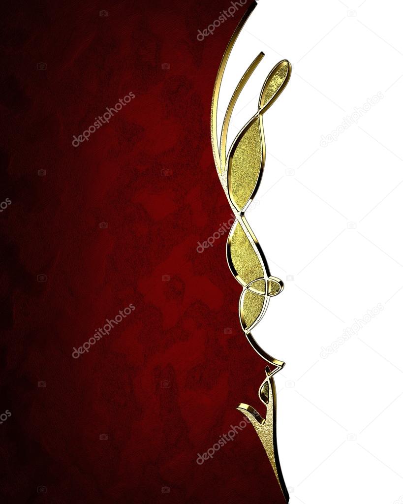 Red texture with gold pattern on a white background. Design template ...