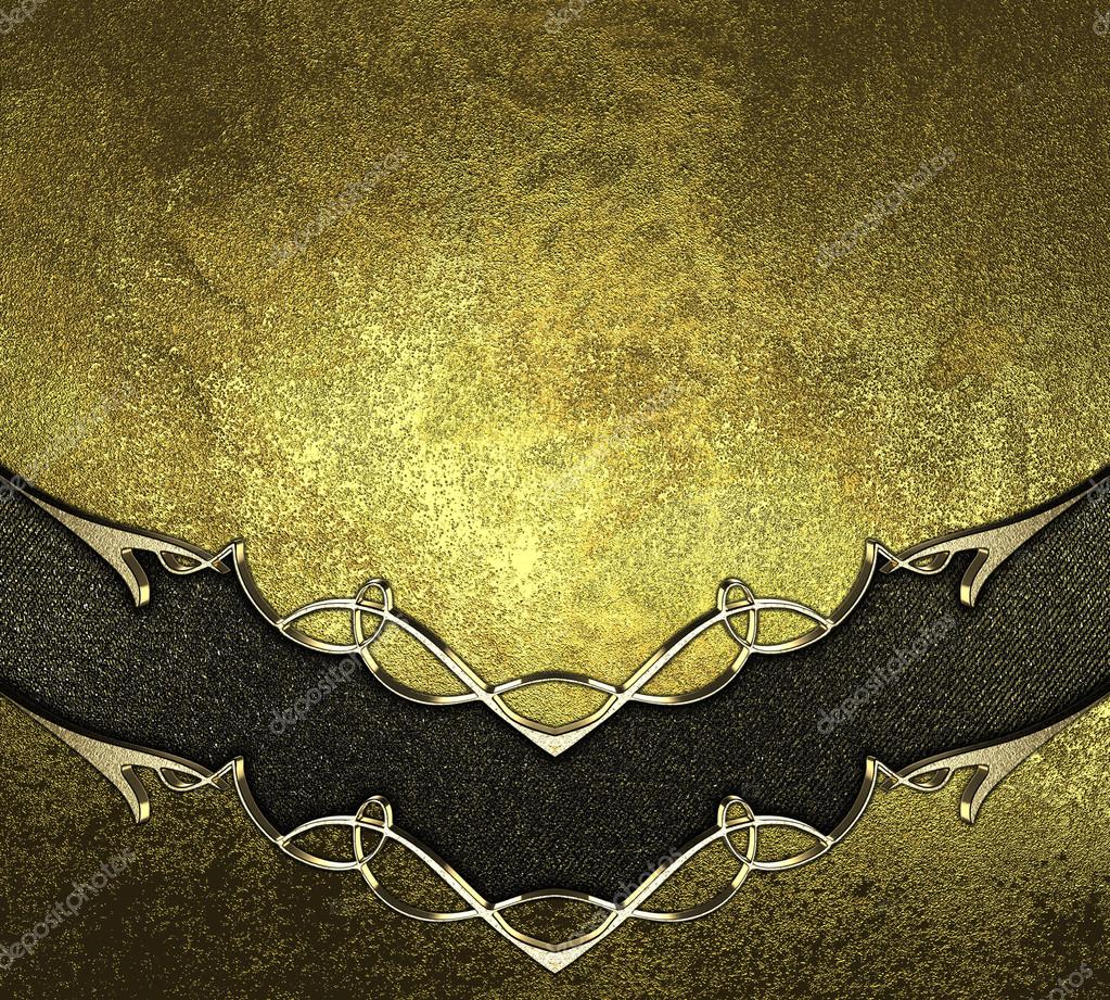 Abstract gold background with gold cutout and gold trim. Design ...