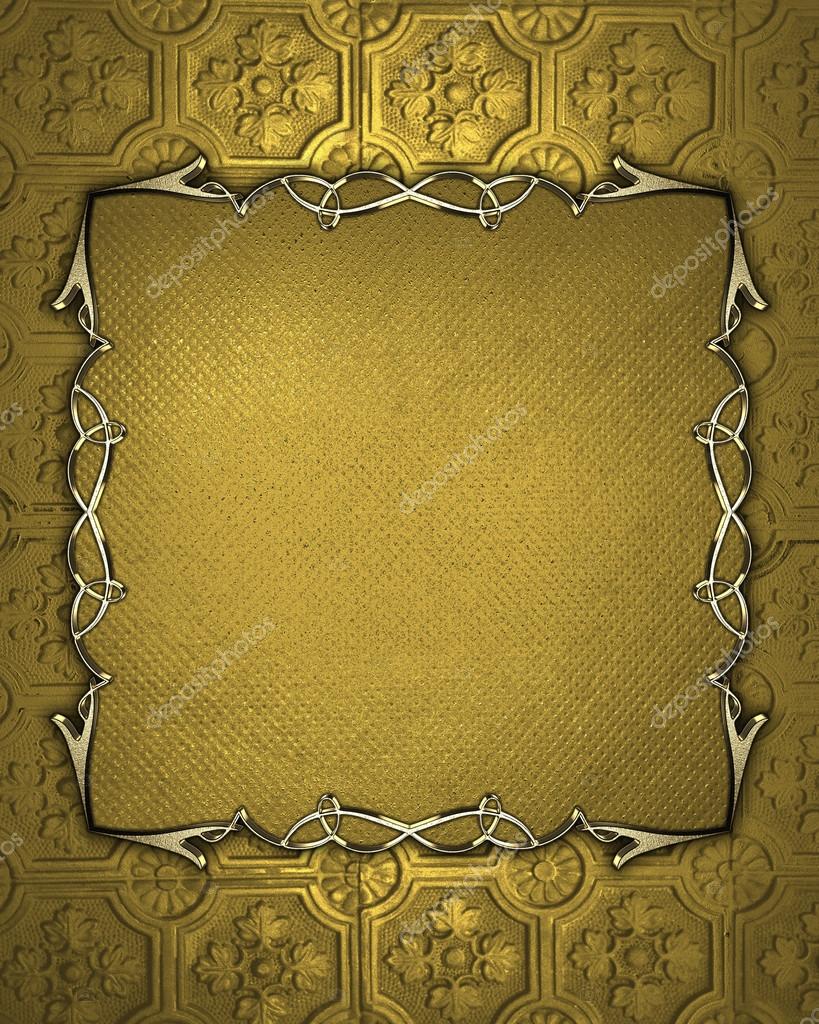 Old gold background with gold plate for inscription and gold trim ...