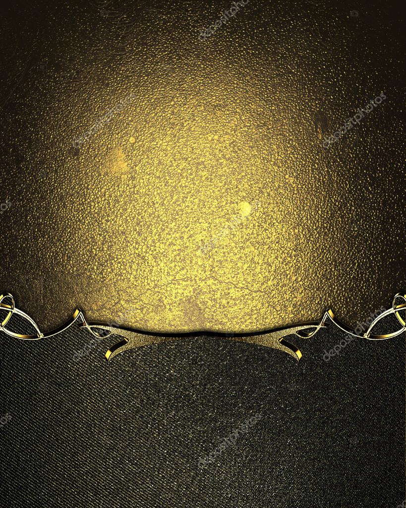 Dark golden background with black edge with gold trim. Design template ...