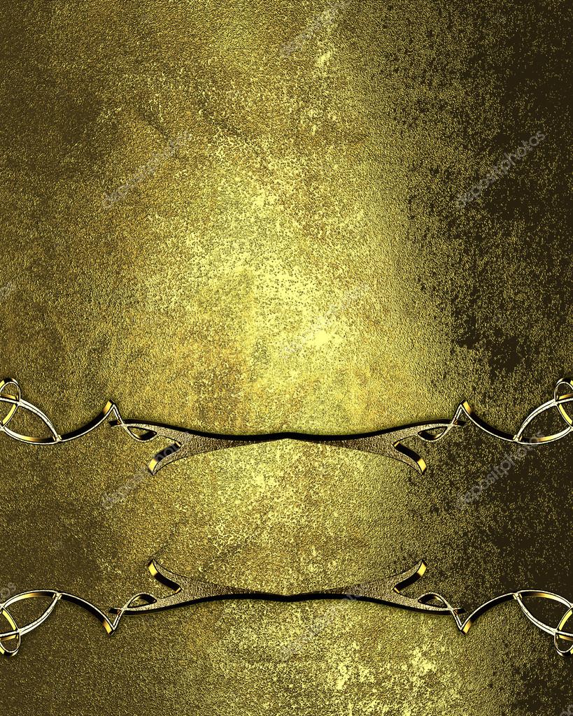 Grunge gold background with gold sign with gold trim. Design template ...