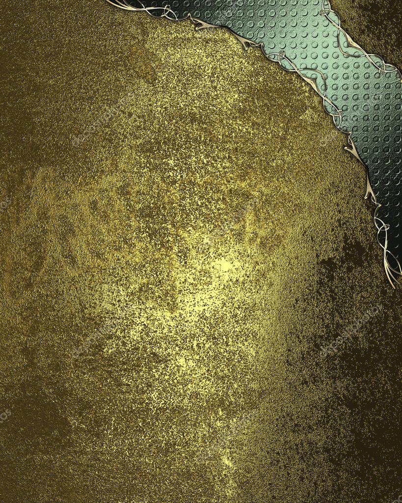 Grunge gold background with a green plate. Design template .Design site ...