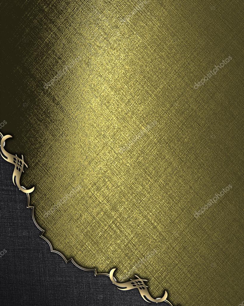 Gold texture with black angle with gold trim. Design template. Design ...