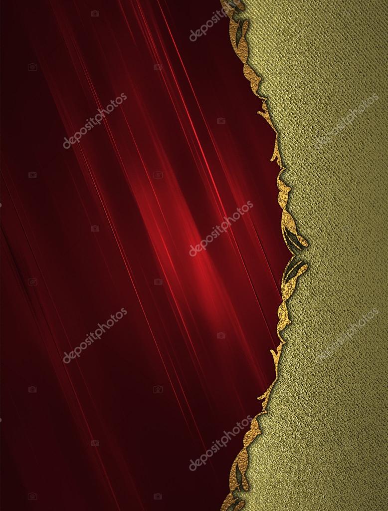 Abstract red background with a gold border on gold background. Design ...
