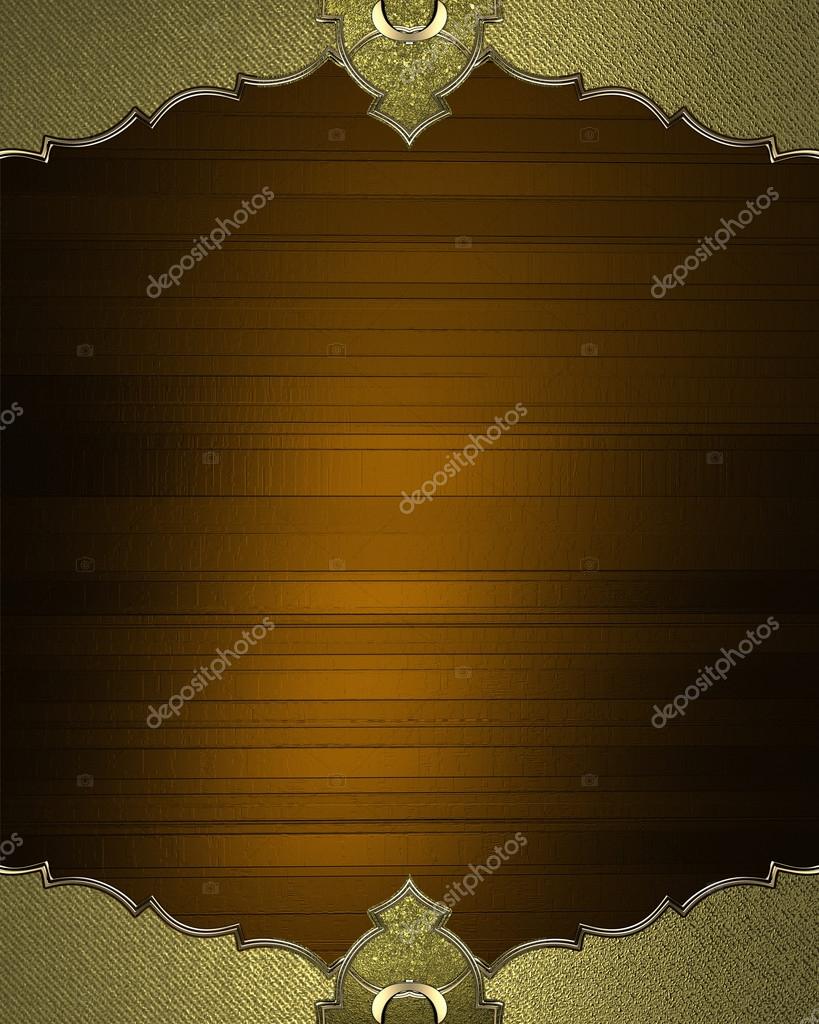 Brown plaque with an antique frame. Design template. Design site ...