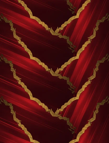 Abstract red background with braided gold border. Design template ...