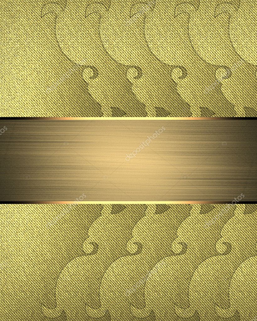 Abstract gold background with a sign for the label. Element for design ...