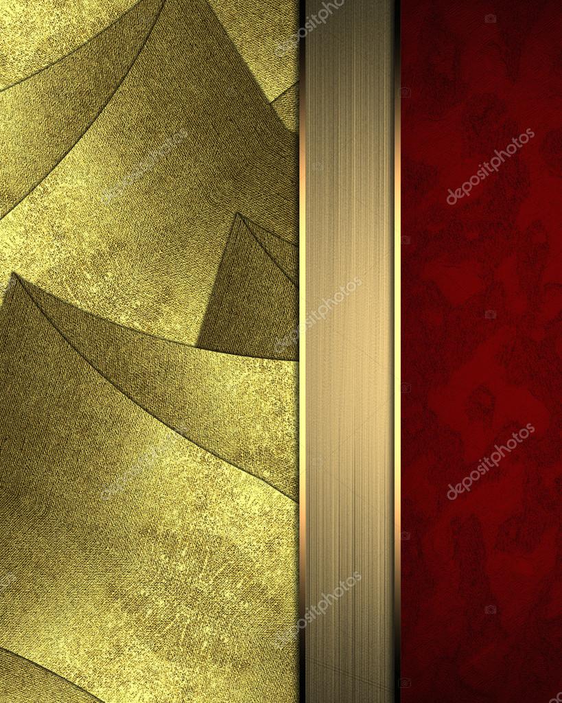 Abstract gold background with red edge. Element for design. Template ...