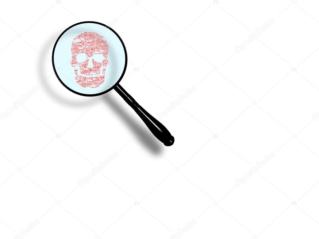 Skull binary code. Concept search of malicious code — Stock Photo ... Skull binary code. Concept search of malicious code — Stock Photo ...