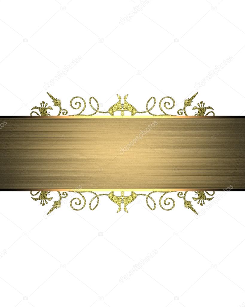White texture with gold ribbon. Element for design. Template for design ...