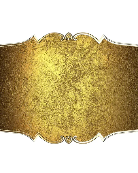 Gold sign with golden frame on white background. Design template ...