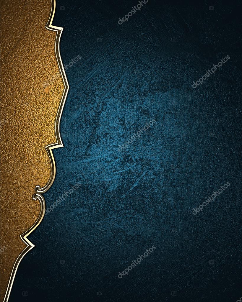 Blue texture with gold pattern on the edge. Element for design ...