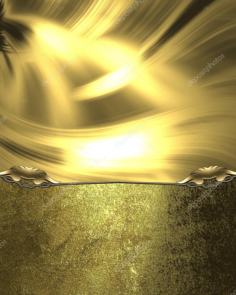 Abstract gold background with a vintage plate. Element for design ...