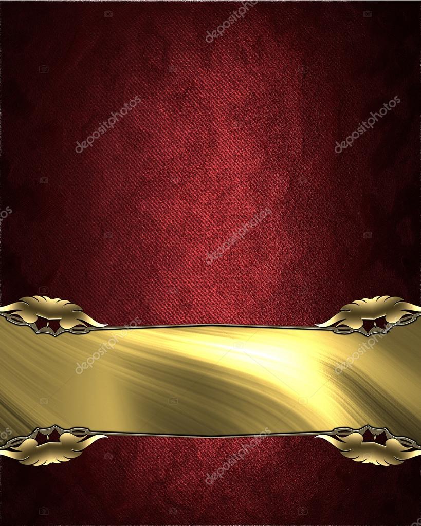 Red velvet texture with a rich golden nameplate. Element for design ...