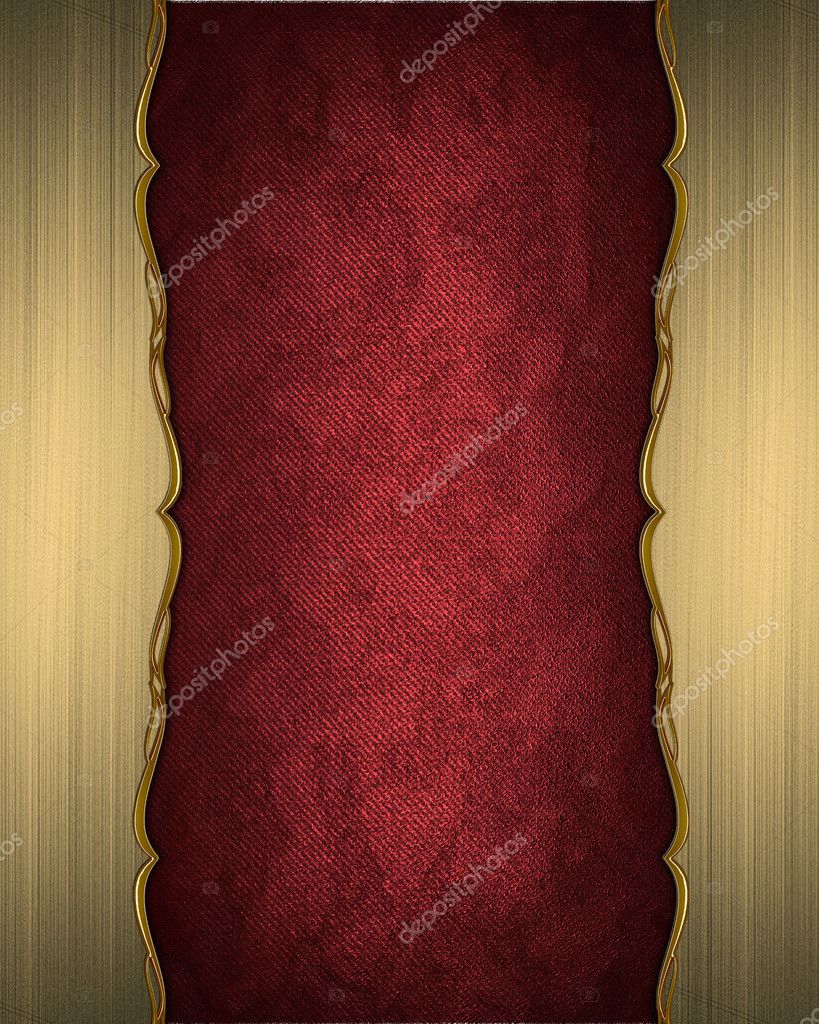 Gold frame with a red background. Element for design. Template for ...