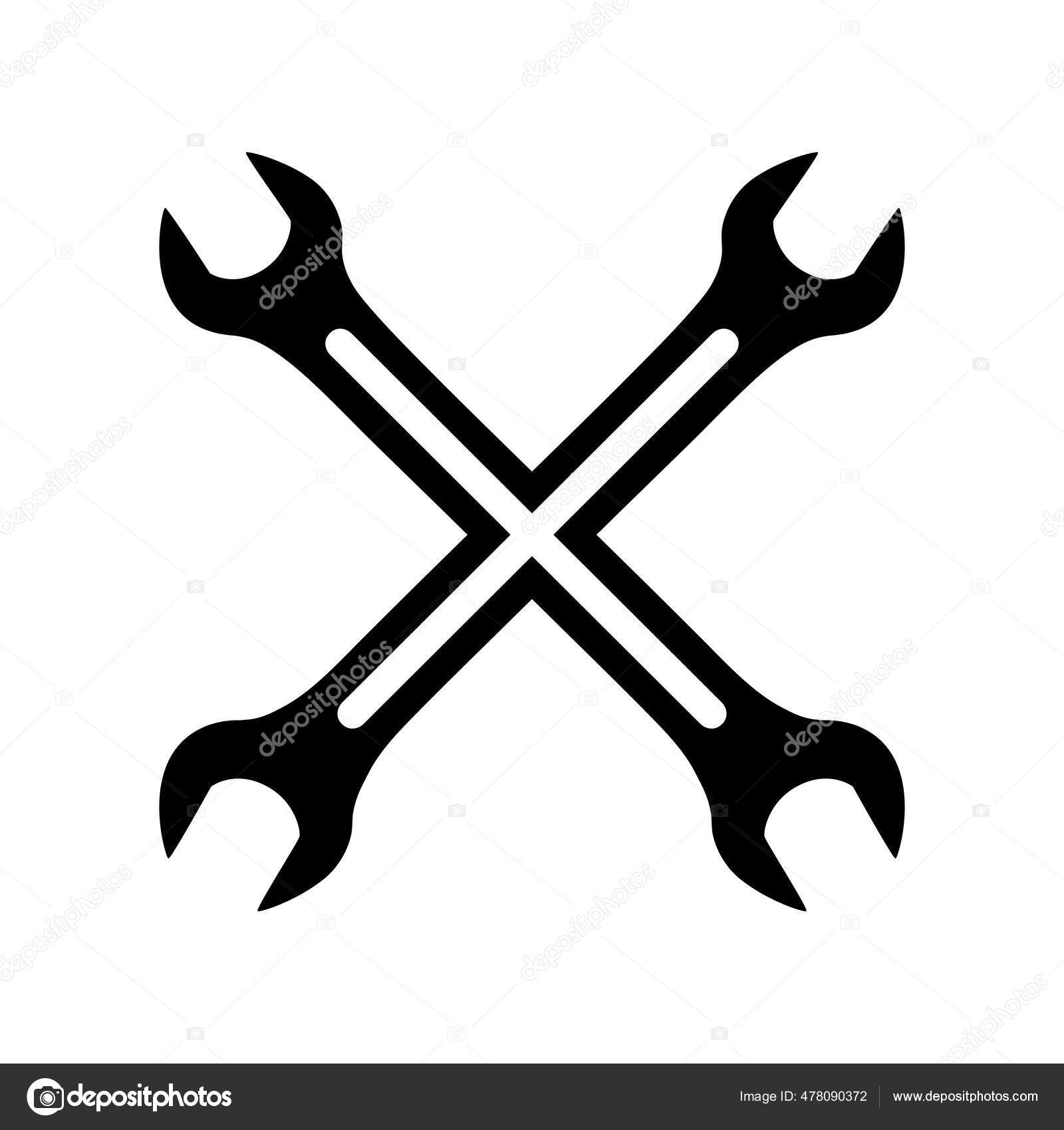 Logo Spanners Cross Cross Vector Spanners Black Color Vector ...