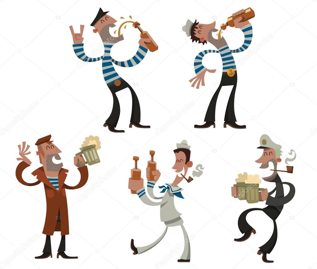Set of Drunken sailors Stock Vector Image by ©IvanNikulin #100960102