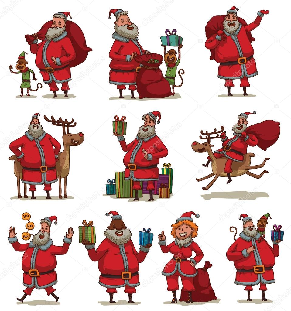 Set of different Santa Clauses Stock Illustration by ©IvanNikulin ...