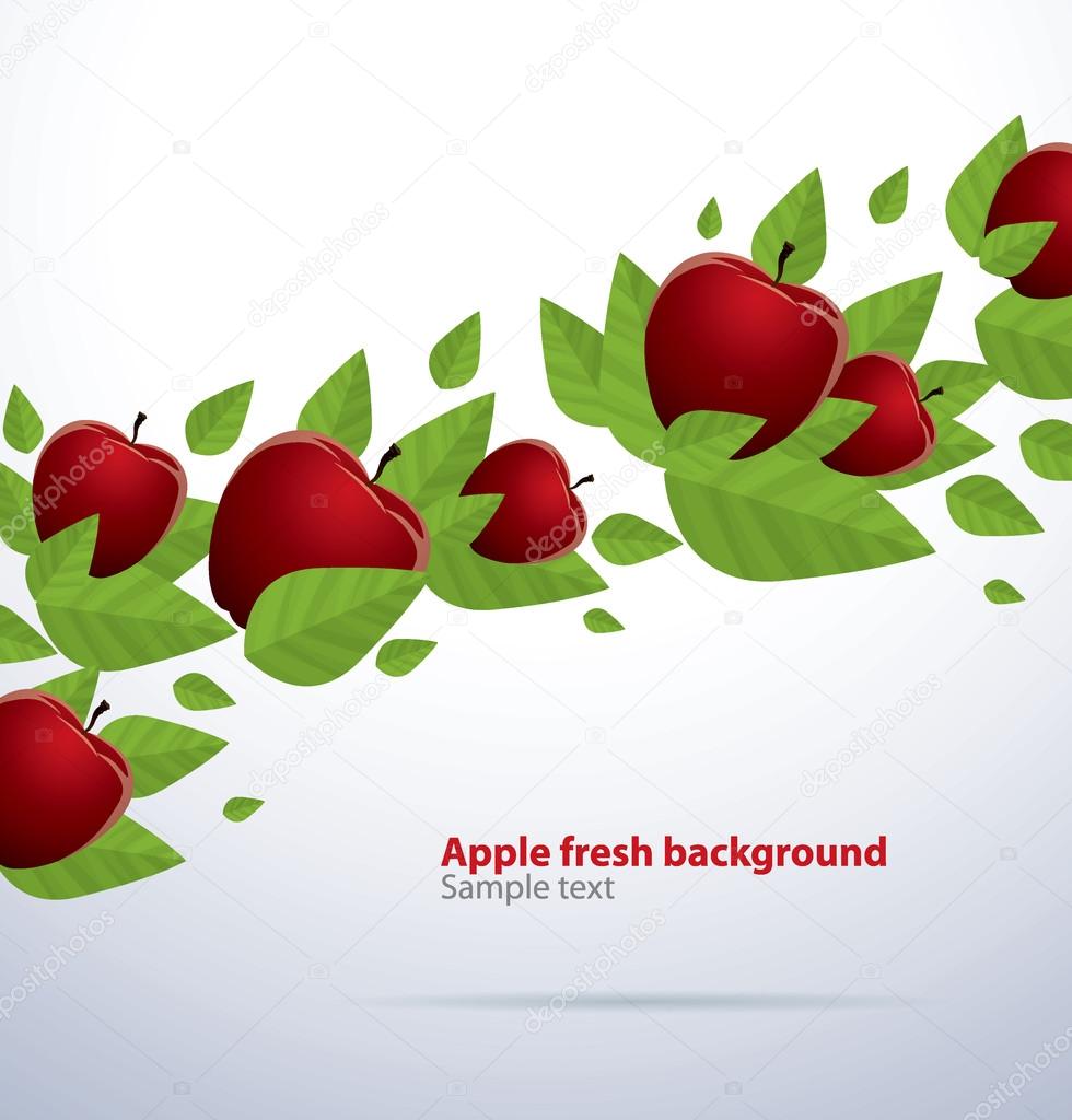 Red apple fresh background Stock Vector by ©IvanNikulin 84483328