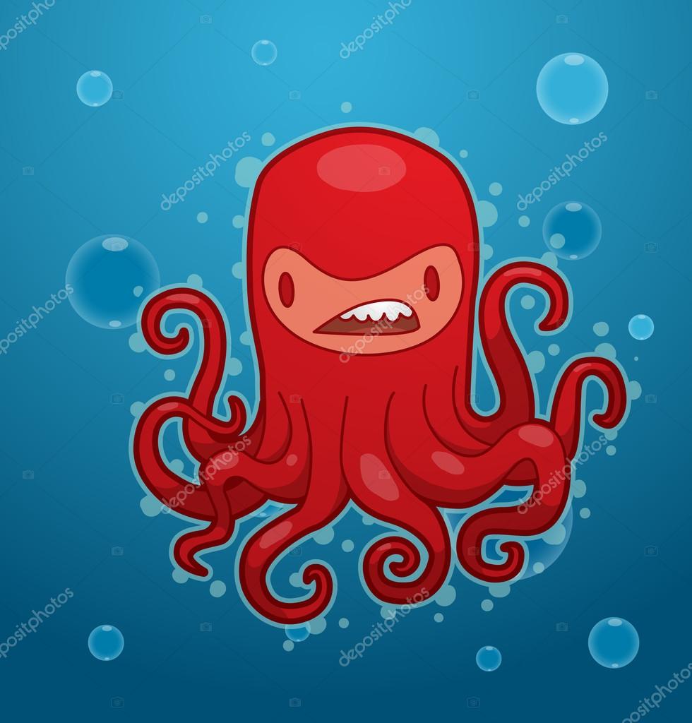 Funny red octopus Stock Vector Image by ©IvanNikulin #84723782