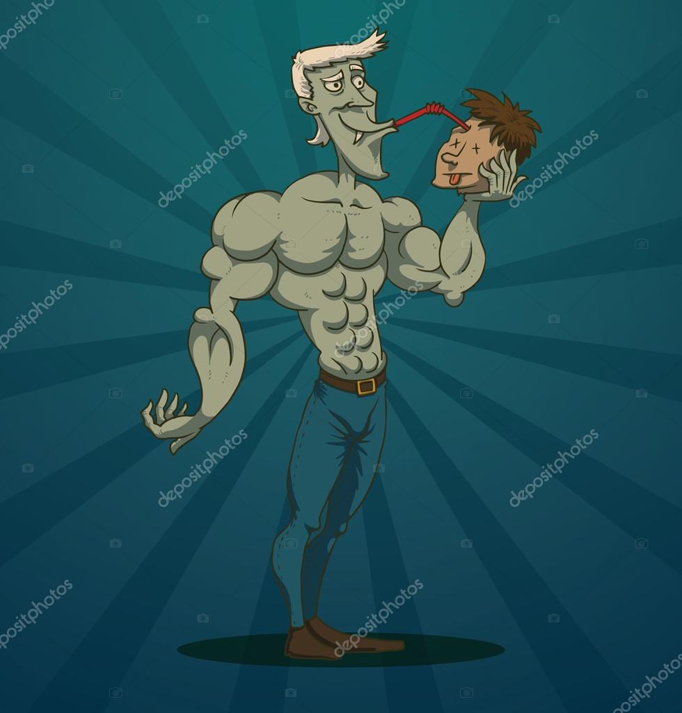 Funny macho man vampire with a human head Stock Vector by ©IvanNikulin ...