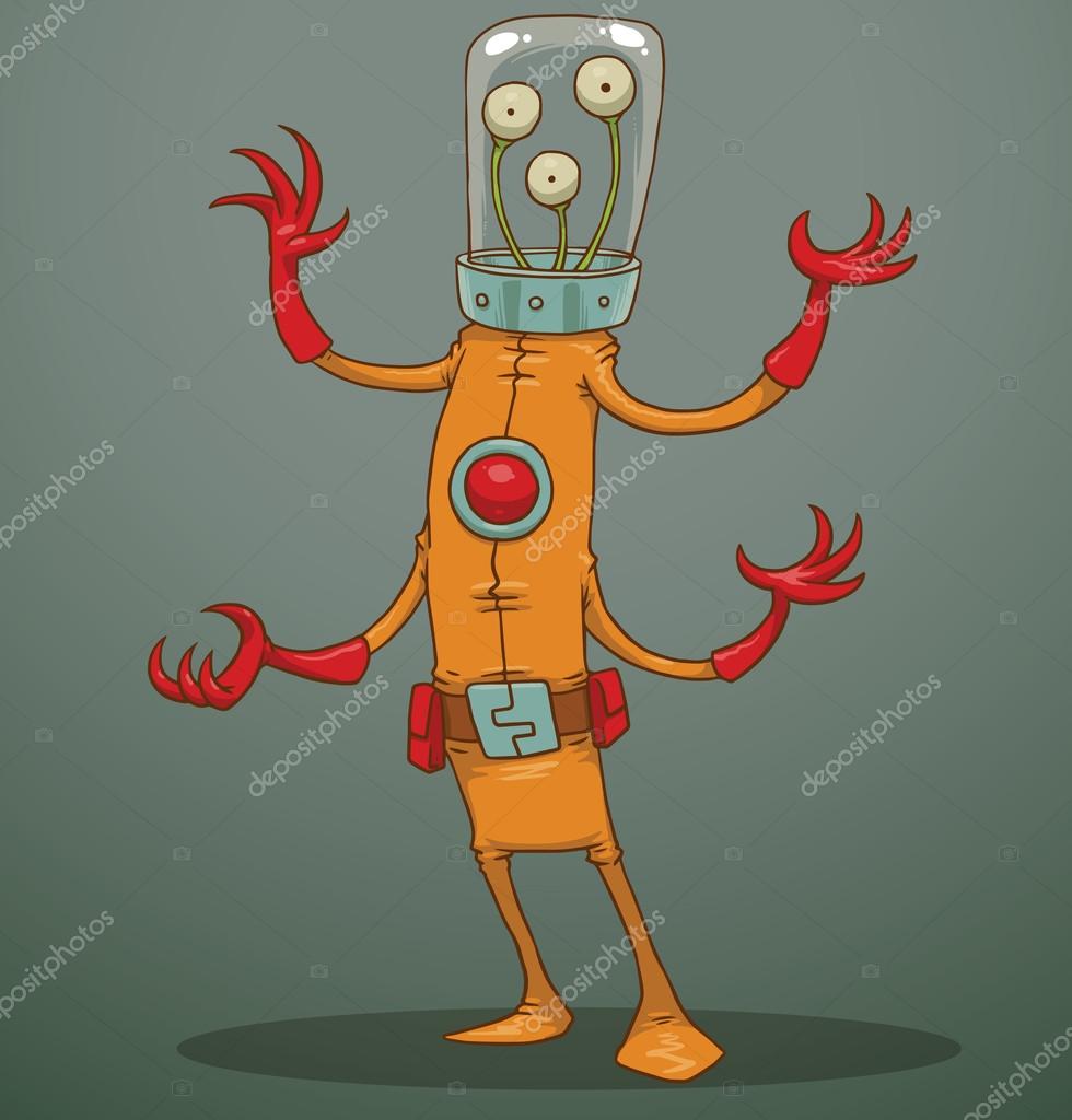Funny alien with four arms Stock Vector Image by ©IvanNikulin #87670138