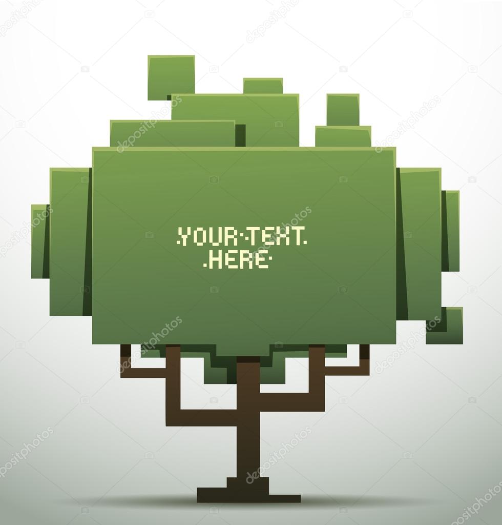 Nature pixel tree banner — Stock Vector © IvanNikulin #88011926