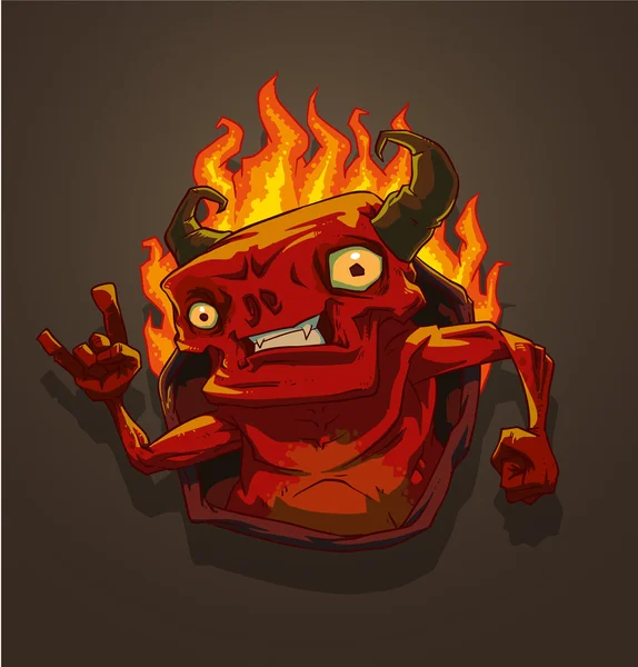 Emblem, human skull with horns and open jaw Stock Vector Image by ...