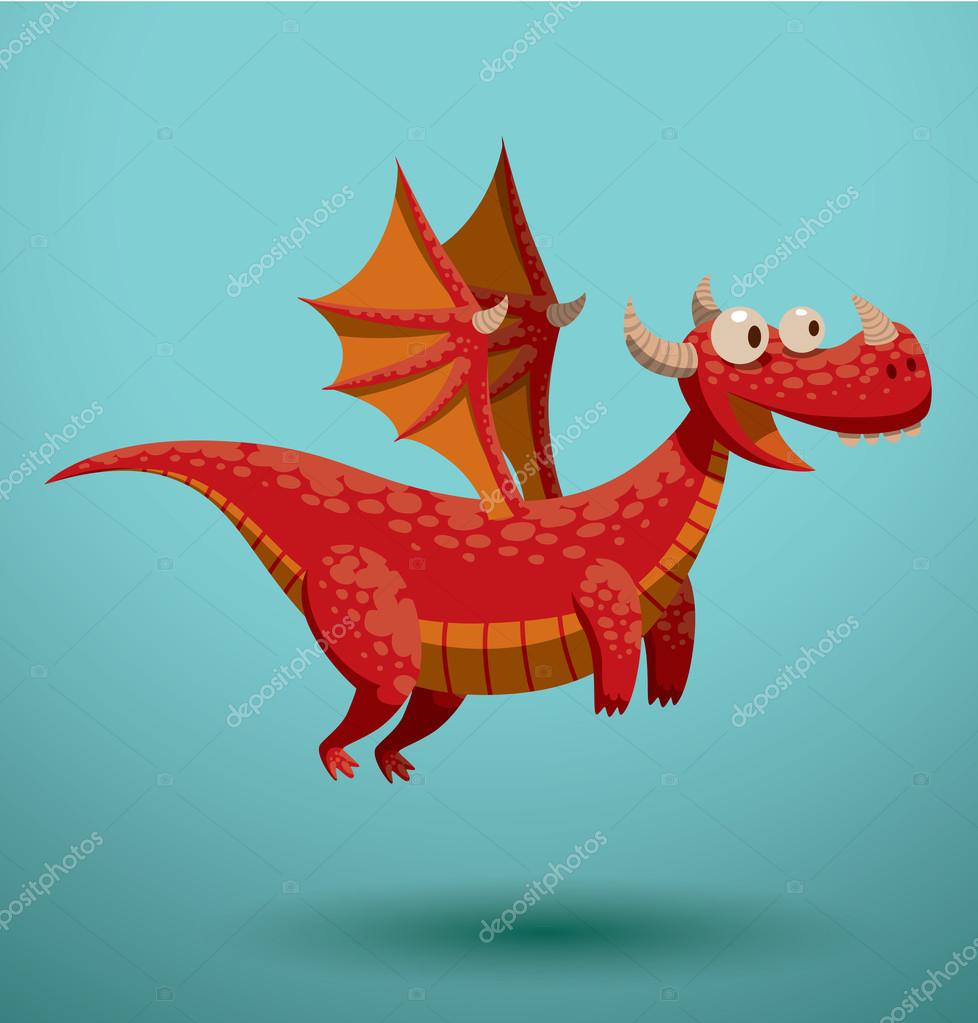 Funny flying dragon Stock Vector by ©IvanNikulin 88369238