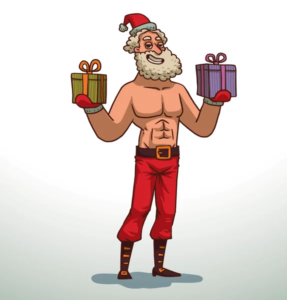 Strong Santa Claus with a green gift Stock Vector Image by ©IvanNikulin ...