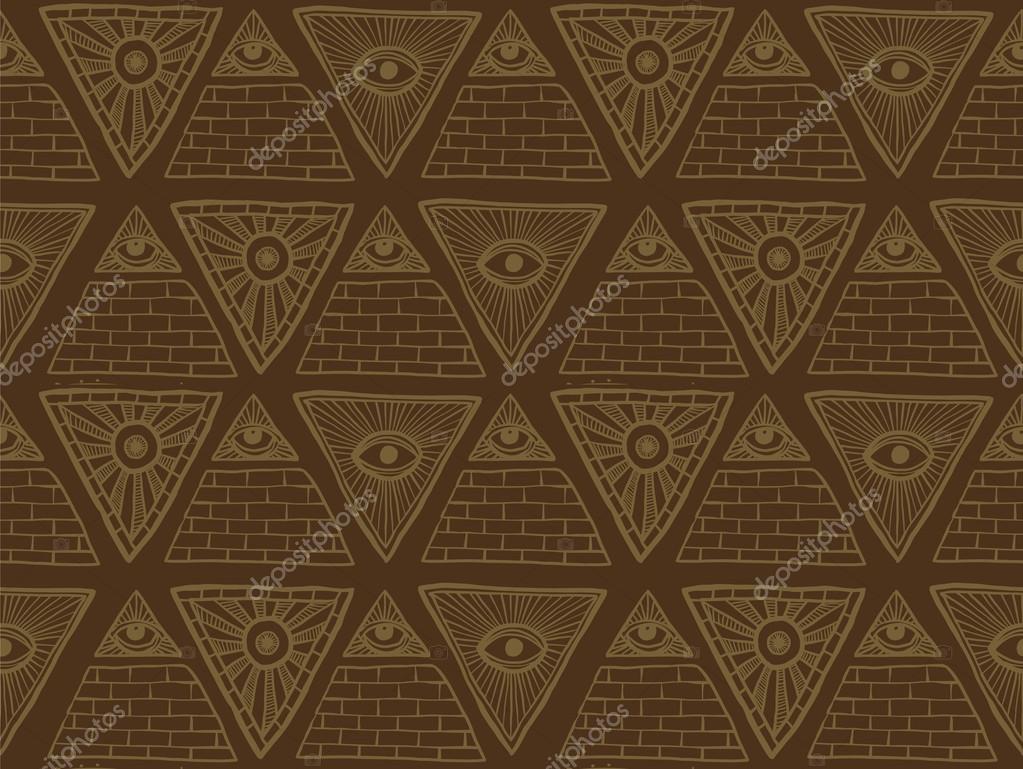 Seamless Pattern from Masonic symbols, brown Stock Vector Image by ...