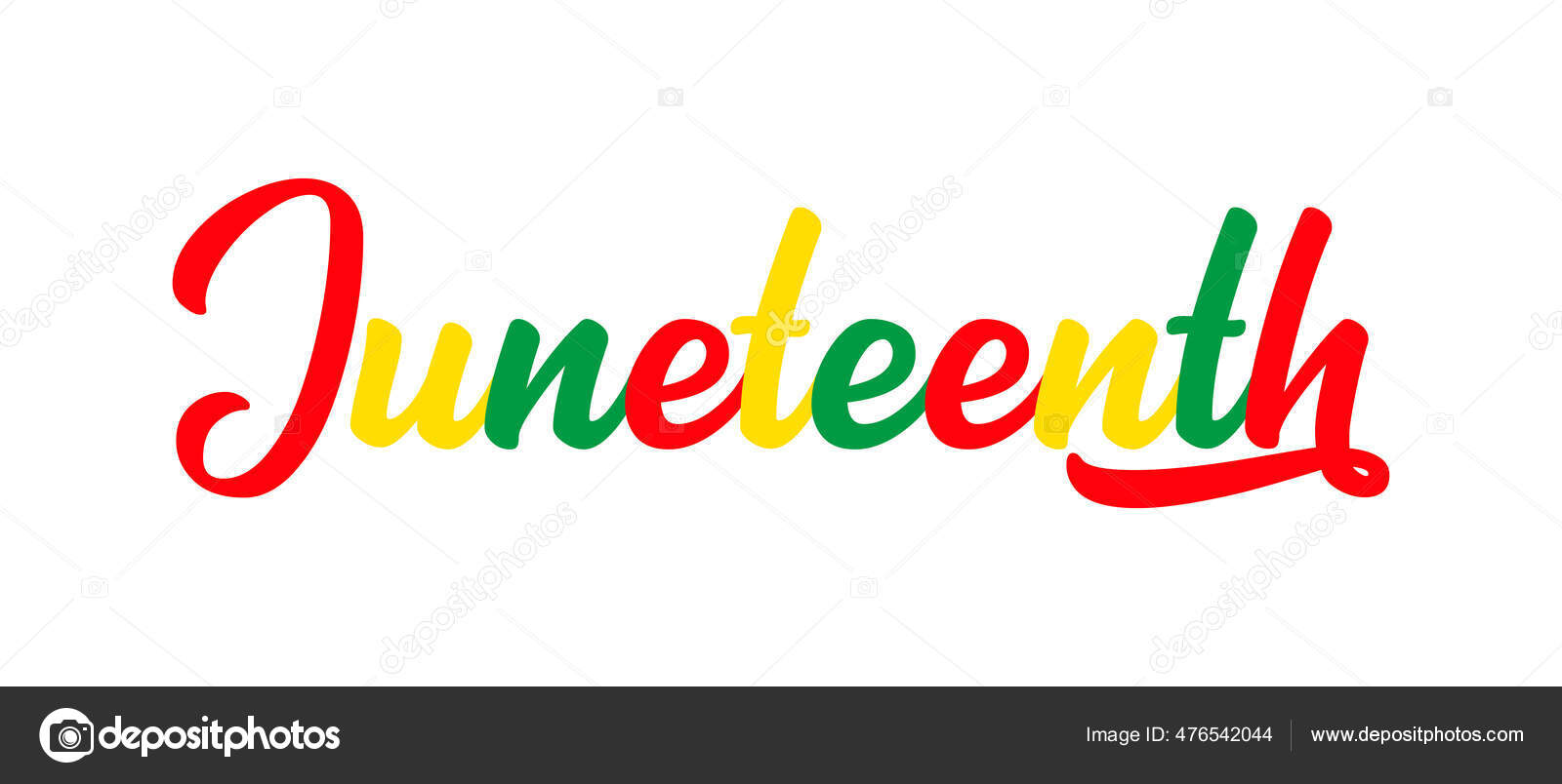Hand sketched colorful JUNETEENTH word as banner. Lettering or modern ...