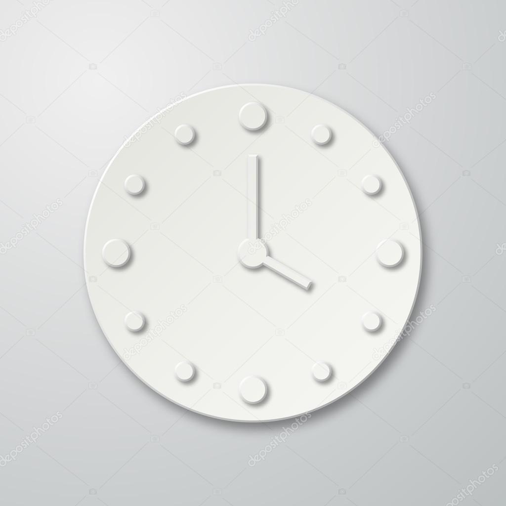 3D paper flat clock icon Stock Vector by ©BeatWalk 98750400