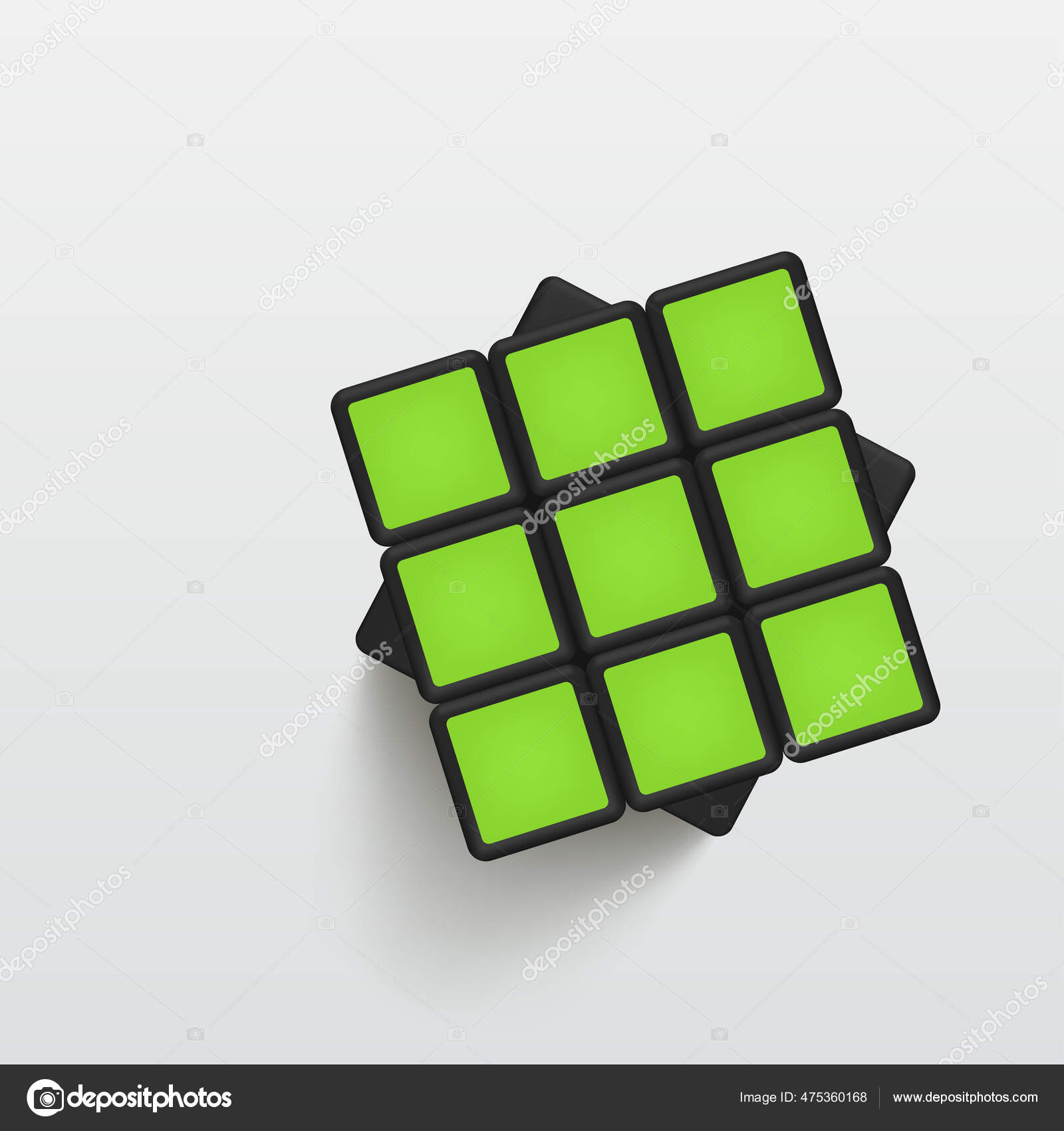 Solved green realistic rubik cube on white Stock Vector by ©IfH85 475360168